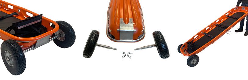 Permanent chassis for basket stretcher